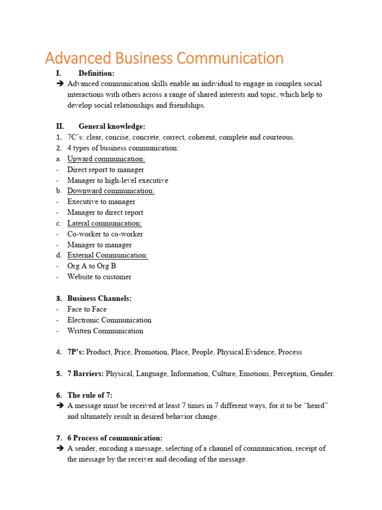Advanced Business Communication | PDF