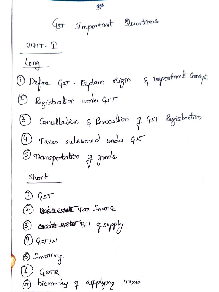 GST Imp Questions | PDF