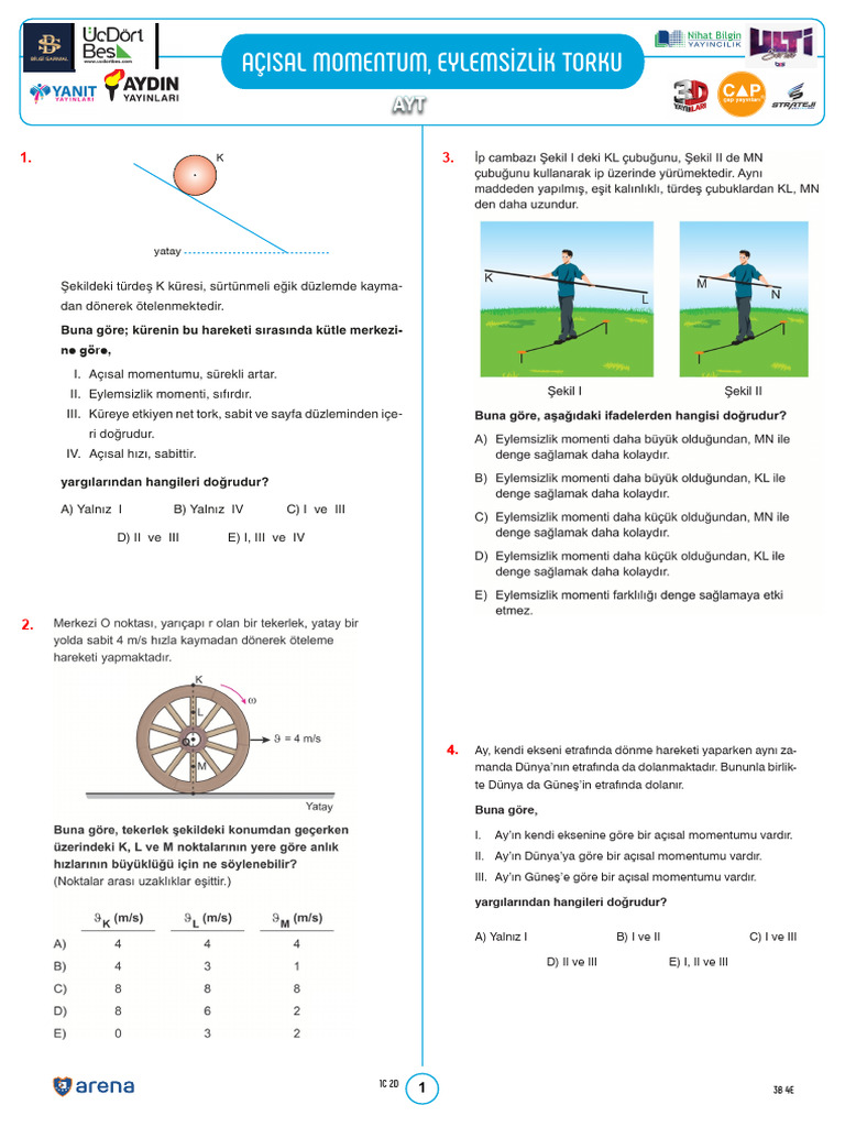 Check-Up Açisal Momentum, Eylemsi̇zli̇k Torku | PDF