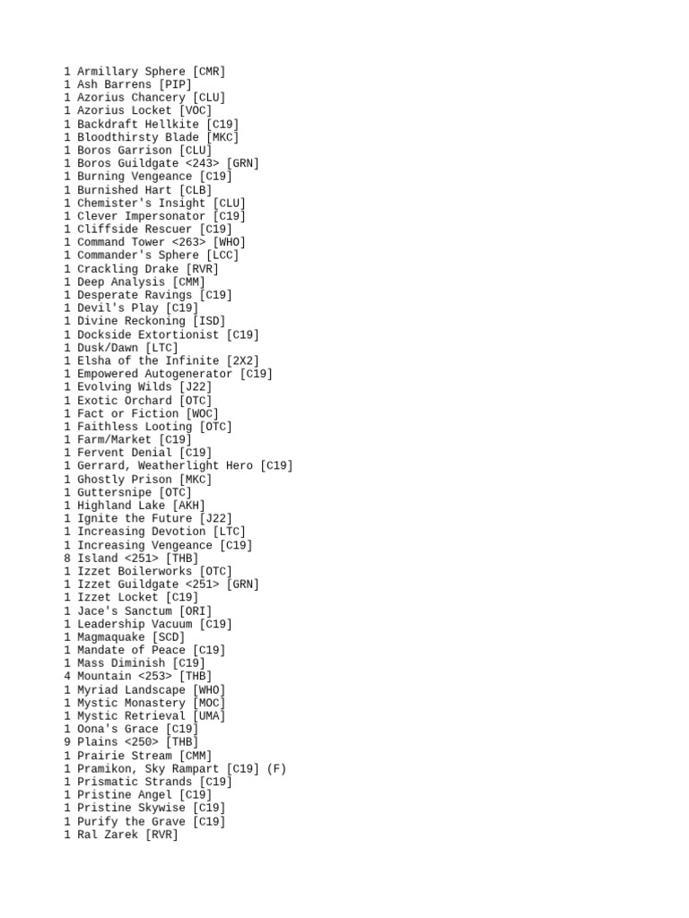 Deck - Mystic Intellect (C19 Jeskai Precon) | PDF