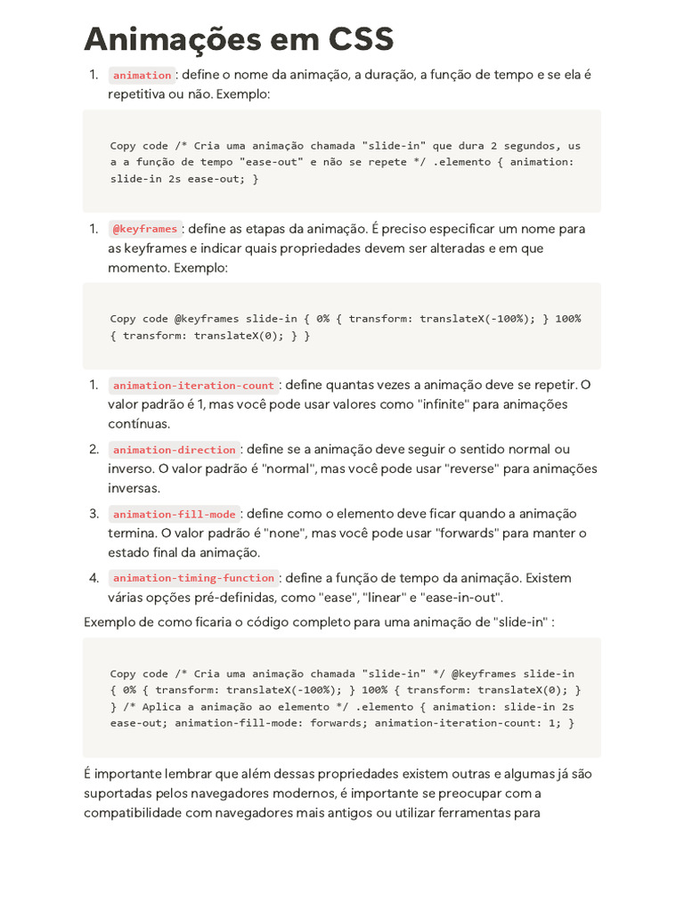 Animações em CSS | PDF
