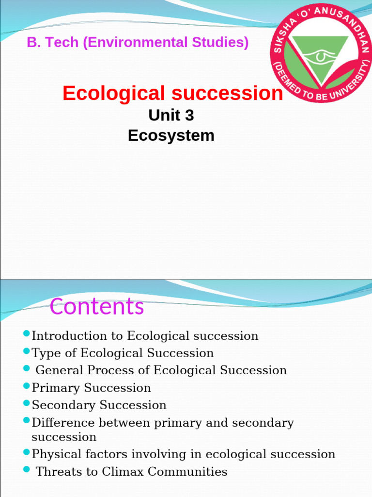 Ecosystem 2 Ecological - Succession - 2 | PDF
