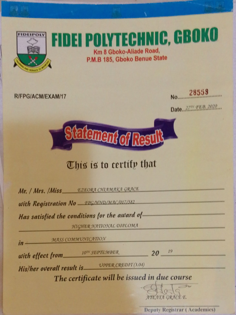 HND Certificate | PDF