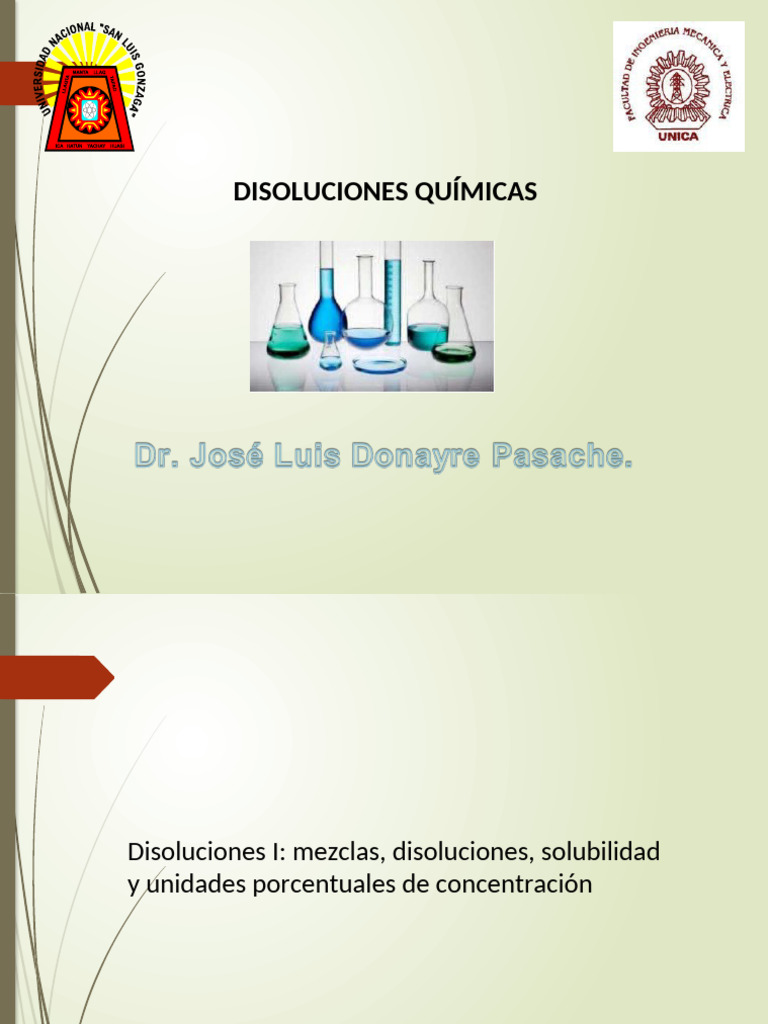 Disoluciones Quimicas Fime | PDF