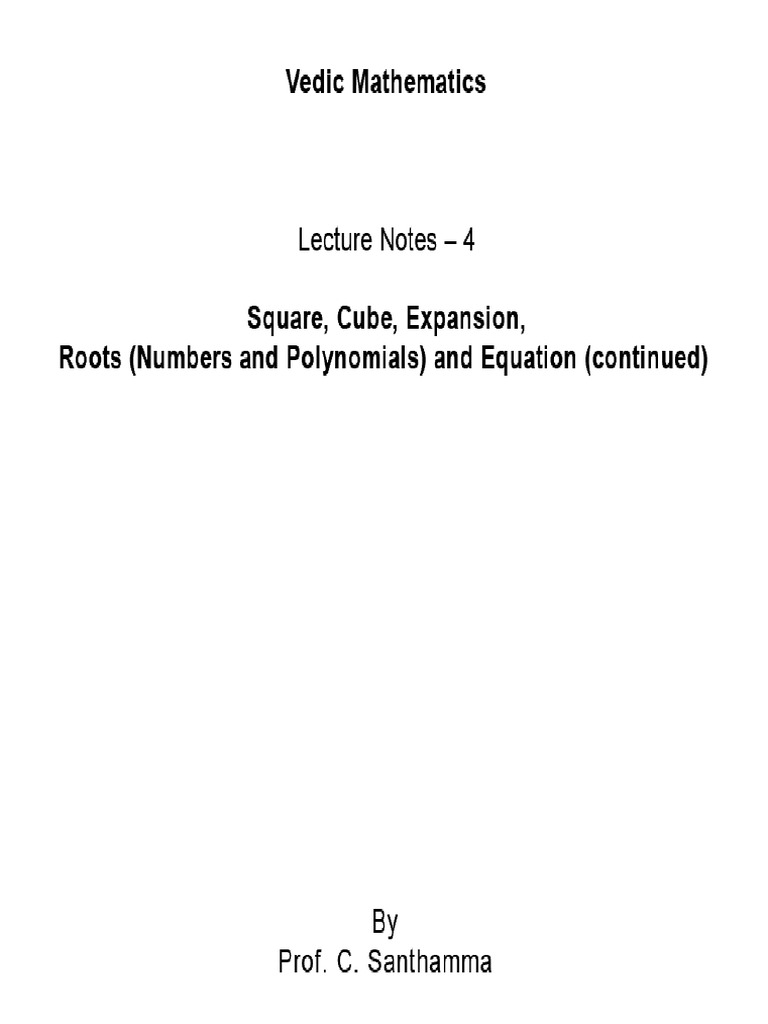 1800 Lecture Notes On Square Cube Expansion Roots | PDF