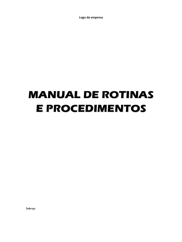 42 Modelo de Manual de Rotinas e Procedimentos | PDF | Tecnología