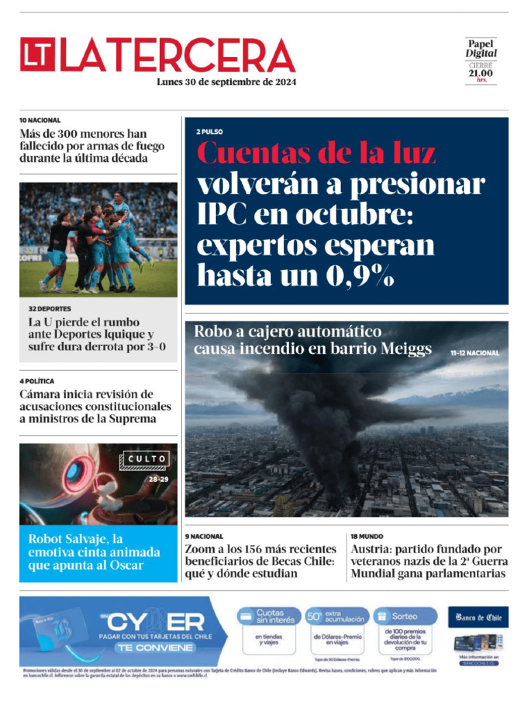La Tercera 30-09-24 | PDF