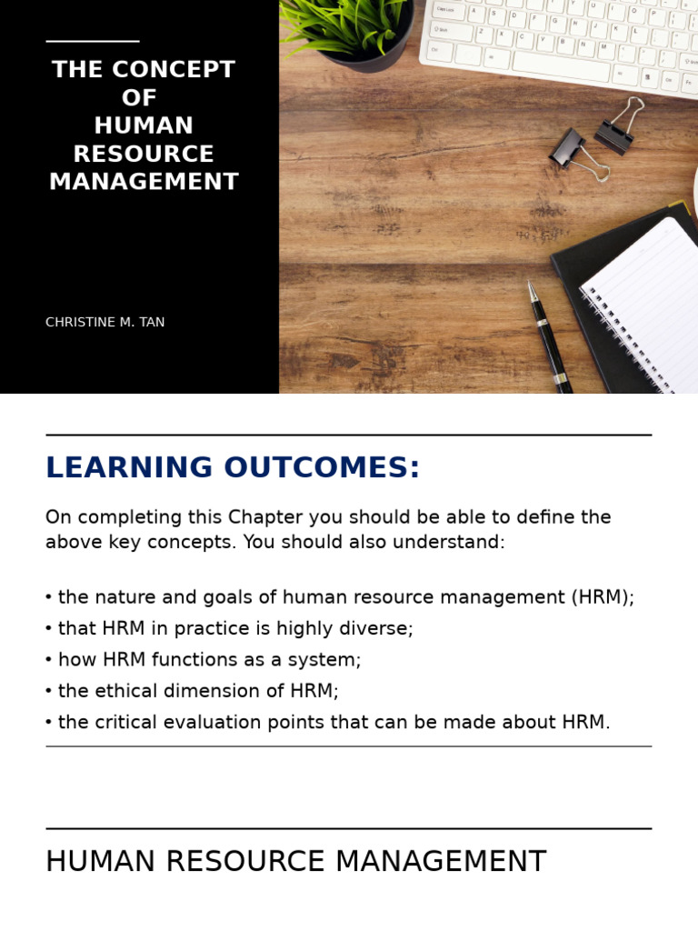 The Concept of Human Resource Management | PDF | Human Resource ...