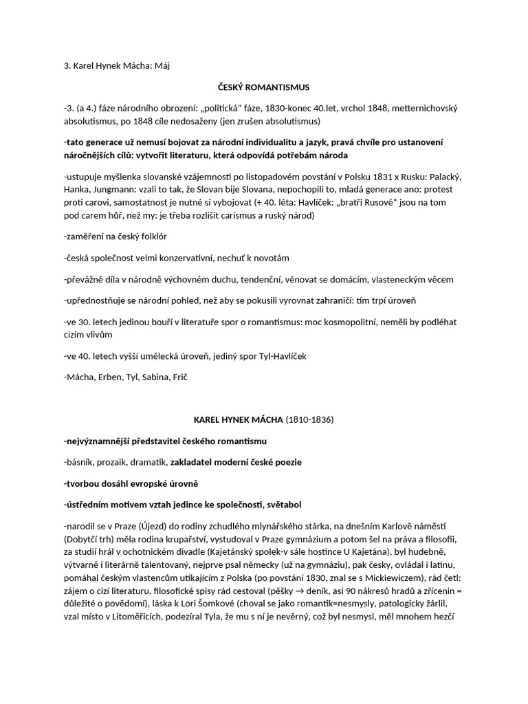 Karel Hynek Mácha - Máj | PDF