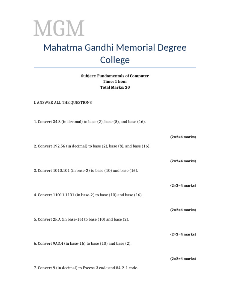 Fundamentals of Computer Assessment With Watermark | PDF