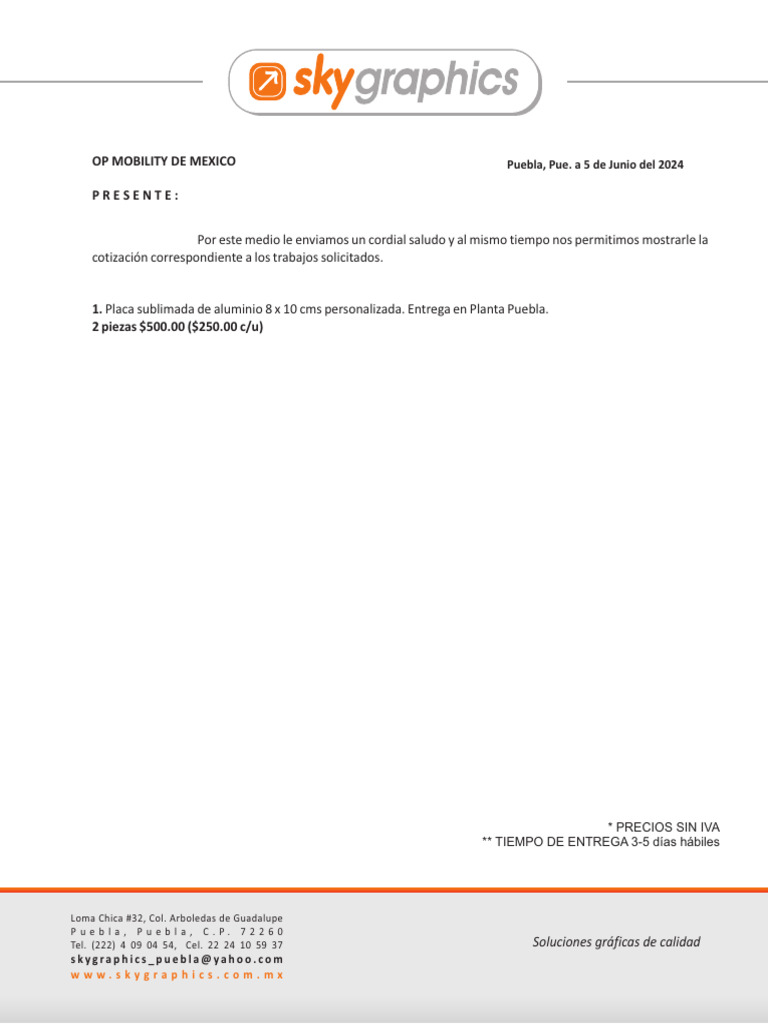 Op Mobility 5 Junio 2024 Placas | PDF