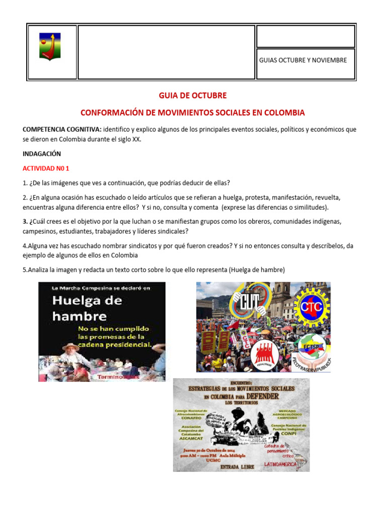 Guia Movimientos Sociales en Colombia | PDF