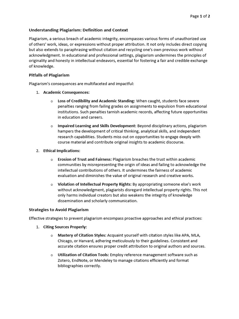 Plagiarism PDF 1 | PDF