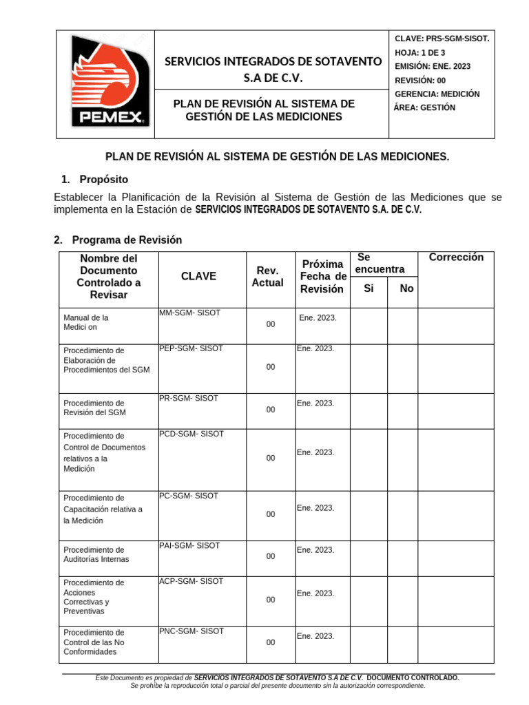 Plan de Verificación Del Sistema de Gestión de Las Mediciones | PDF