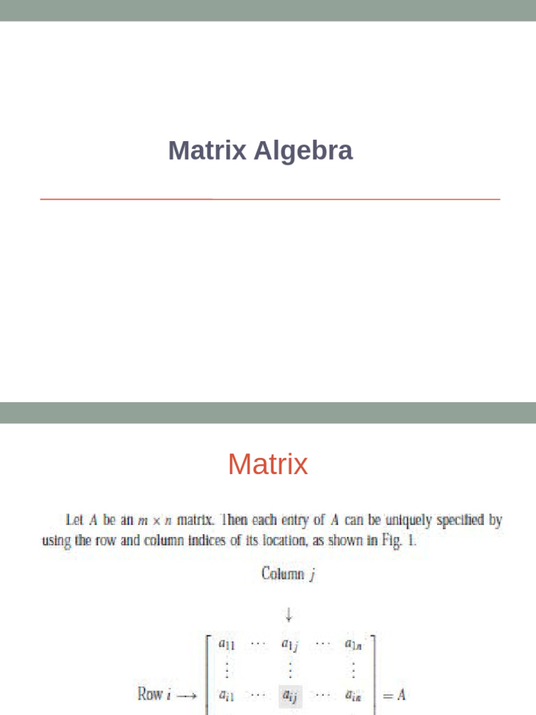 Matrix Algrbra | PDF