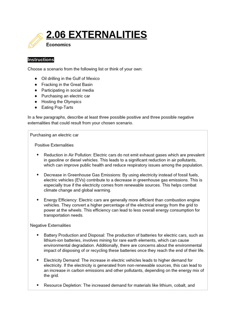 Economics+2.06+Externalities Assignment v23 | PDF