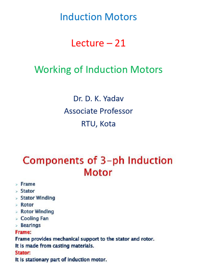 Working of Induction Motor | PDF