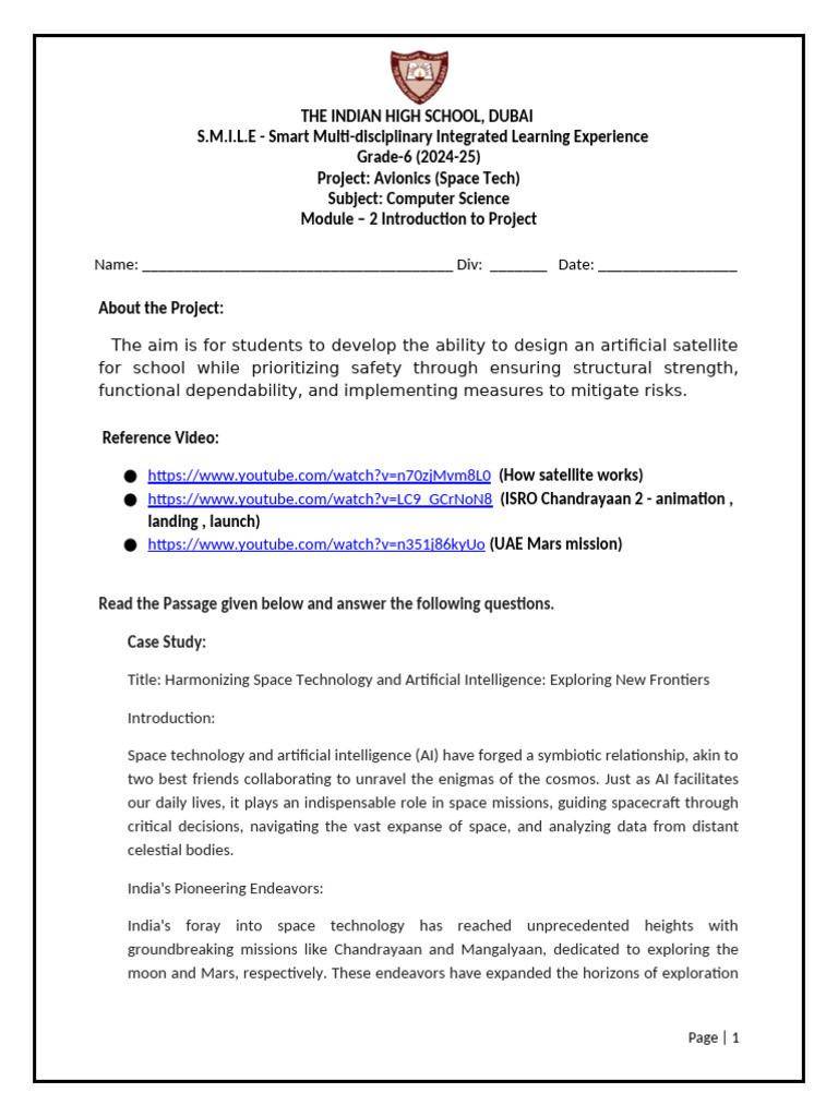 2 Grade-6 Computer Introduction To The Project | PDF