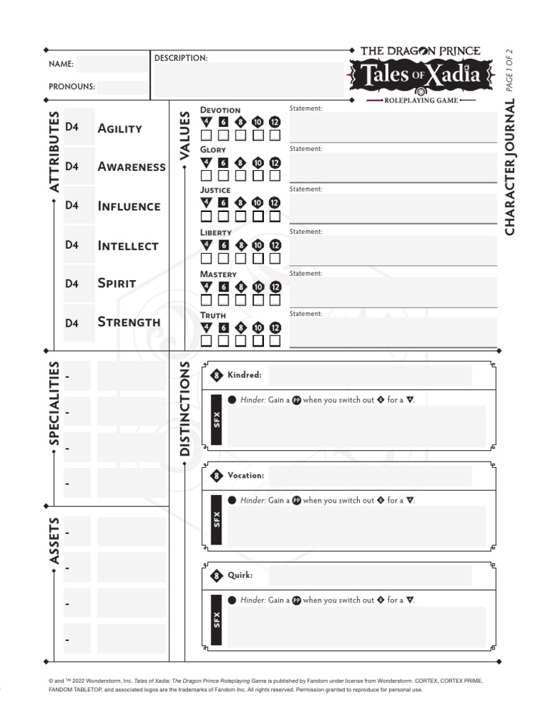 Xadia Player Characters Journal | PDF