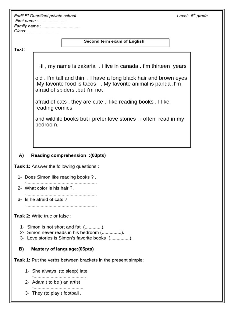 Fodil El Ouartilani Privet School Level | PDF | Language Families ...