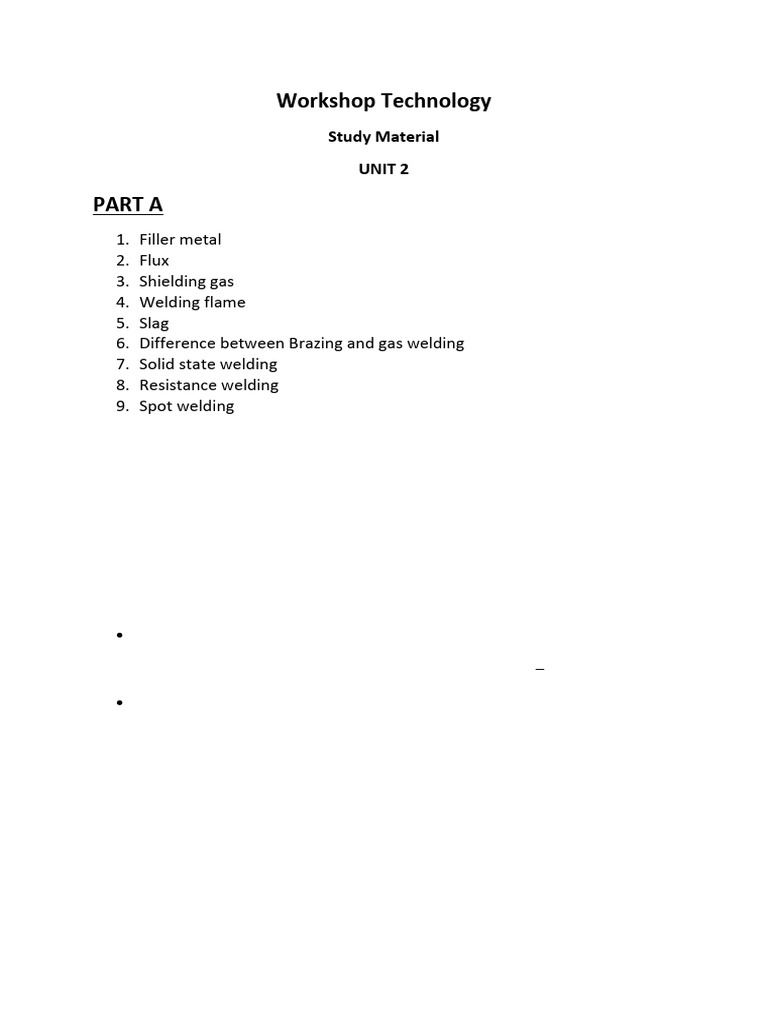 Unit 2 - Study Material - Welding | PDF