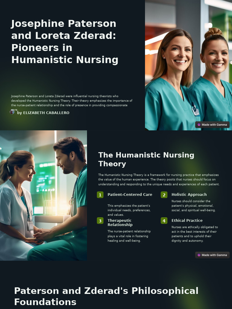 Josephine Paterson and Loreta Zderad Pioneers in Humanistic Nursing ...