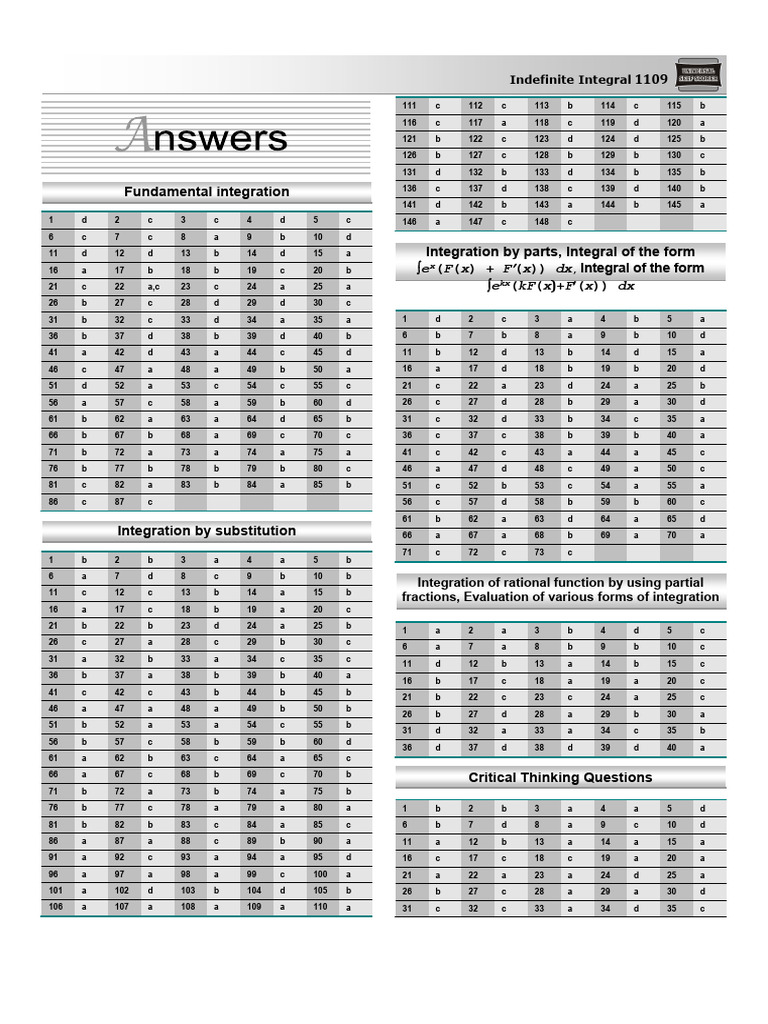 Answers Solutions | PDF