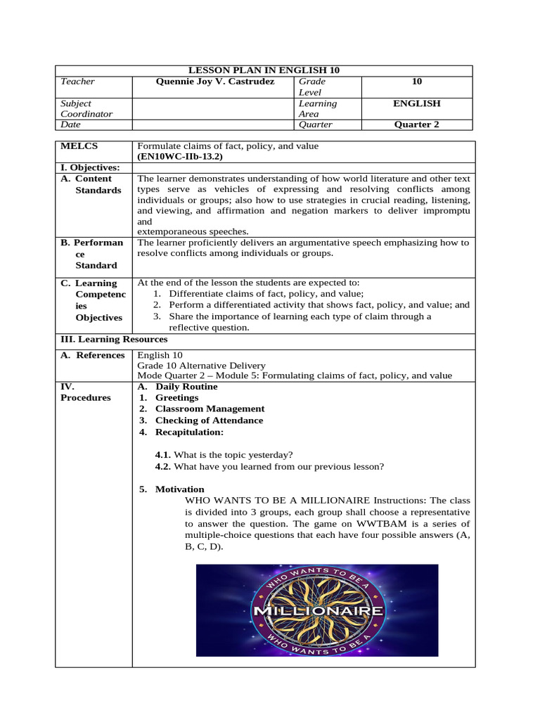 Sti Demolovato | PDF | Learning | Lesson Plan