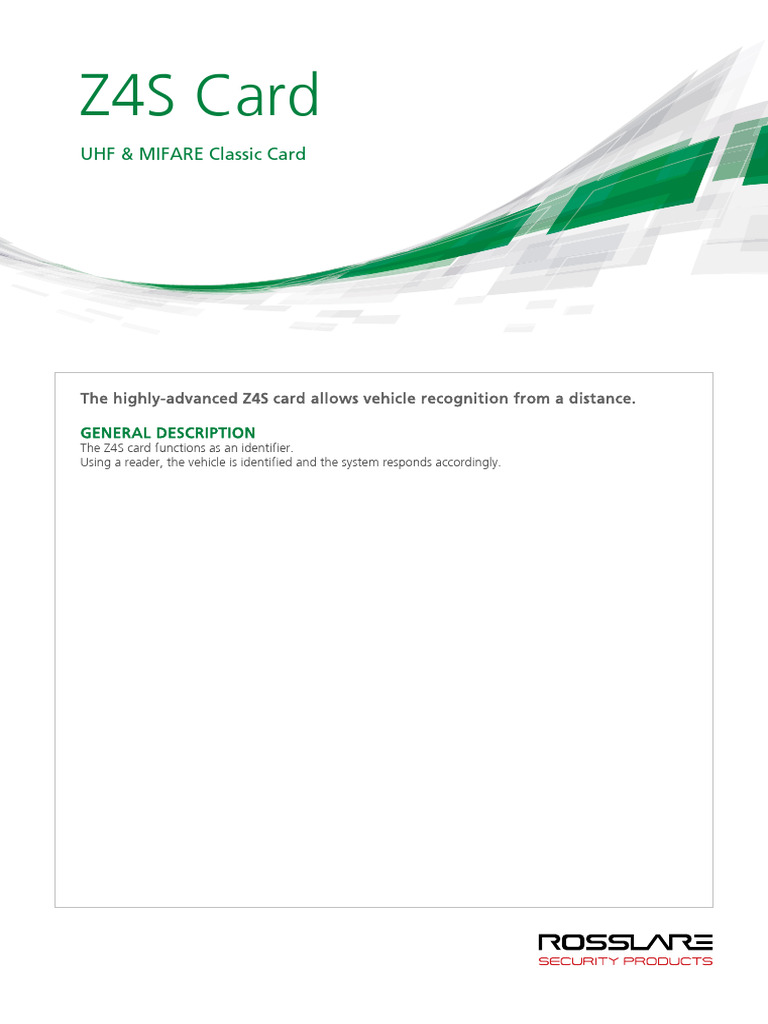 Z4S Card Datasheet v01-030314 - English - A4 | PDF