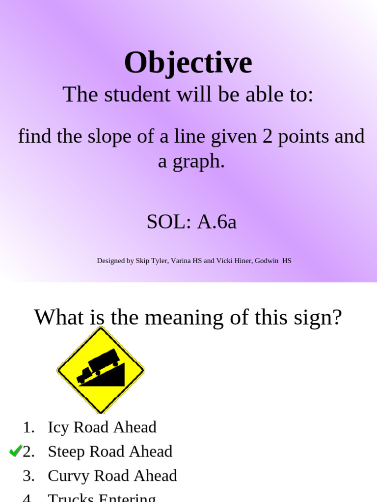 Finding Slope Rise Over Run | PDF