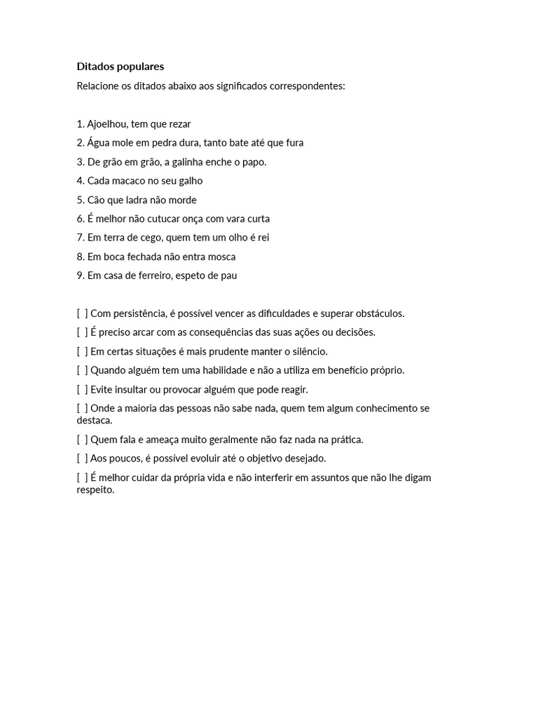 Ditados Populares | PDF