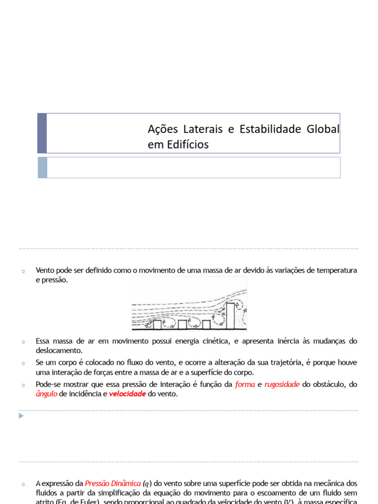 Aula02 Vento Estabilidade | PDF | Análise estrutural | Massa