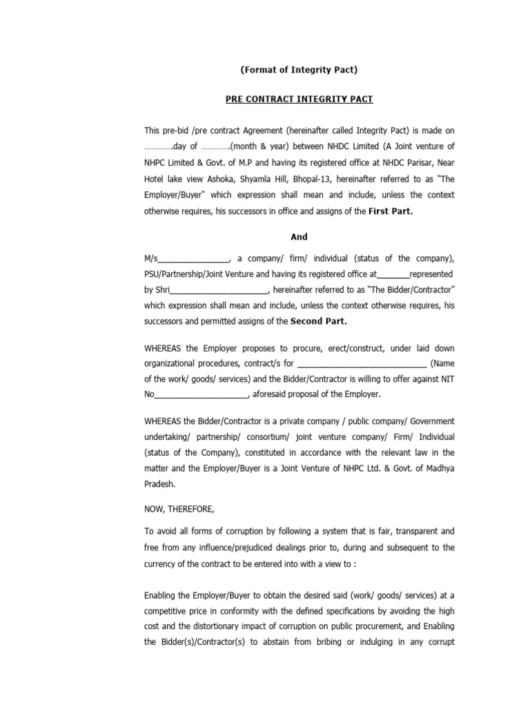 Integrity Pact | PDF