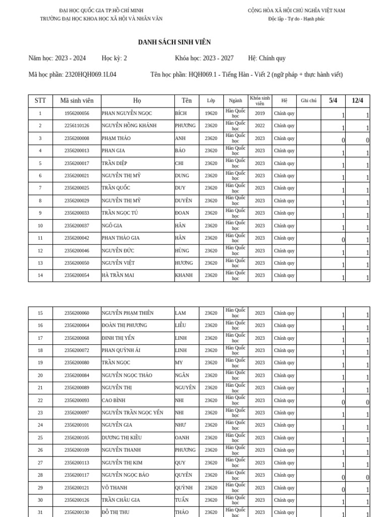 2320HQH069.1L04 - Tieng Han - Viet 2 Bai Tap 8 | PDF