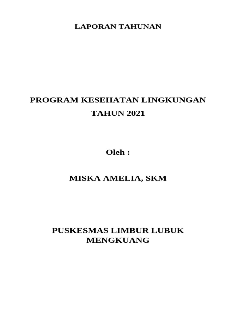 Laporan Capaian Tahunan Kesling | PDF