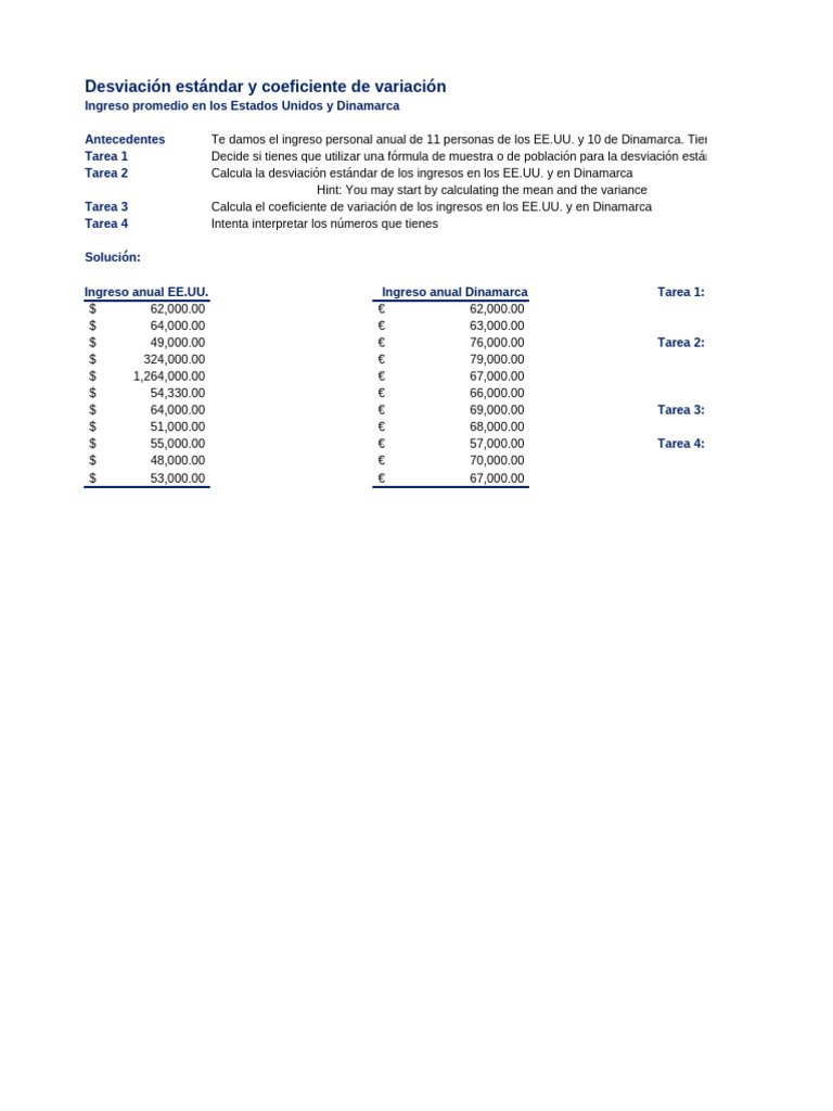 Desviación Estándar y Coeficiente de Variación | PDF | Desviación ...