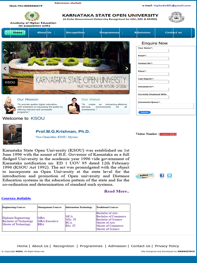 Welcome To Karnataka State Open University (KSOU) | PDF