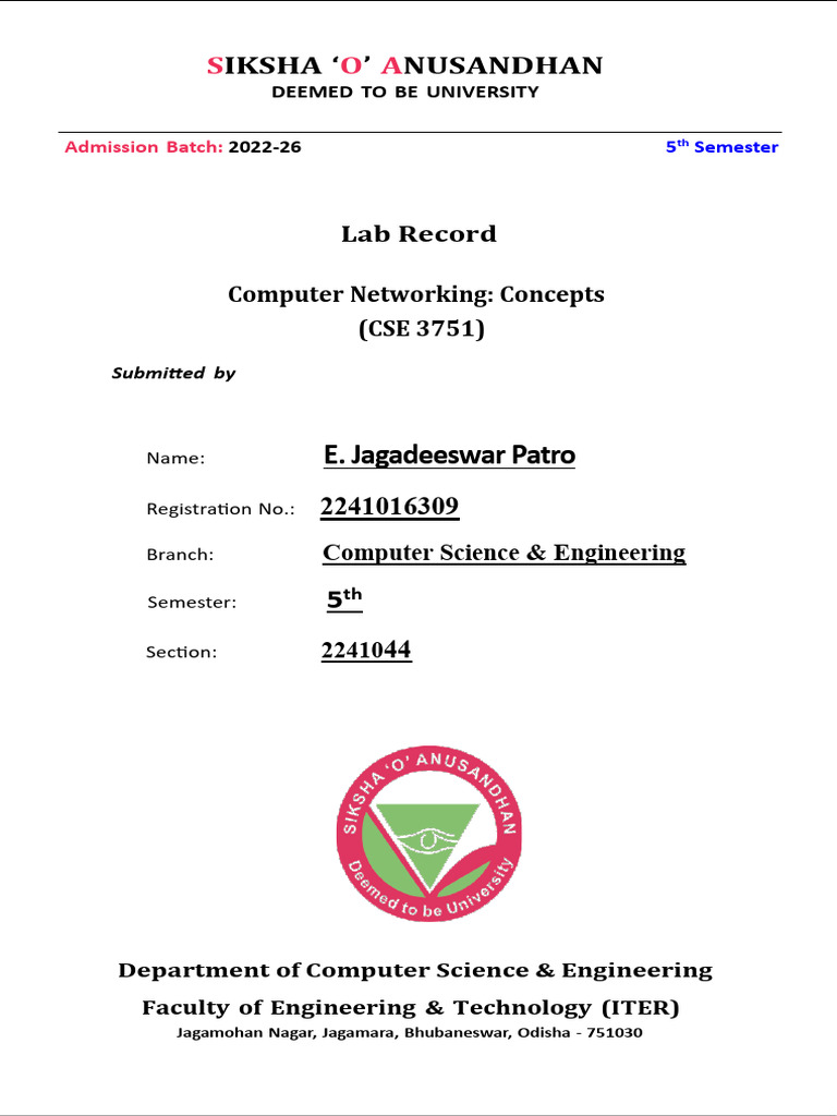 CN Lab - Expt-1-1 | PDF