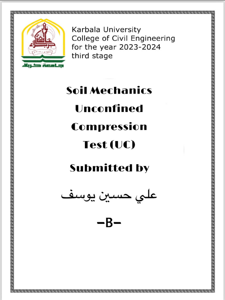 Unconfined Compression Test (UC) | PDF