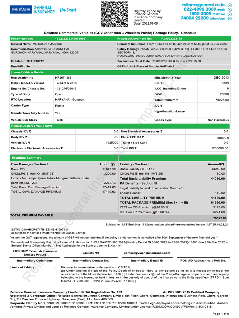 SAGAR JAKHAR Insurance | PDF
