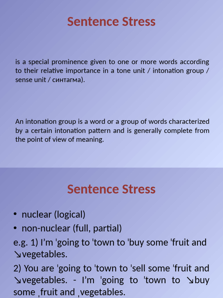 Sentence Stress | PDF | Stress (Linguistics) | Linguistics