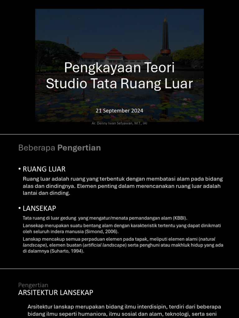 Materi Kuliah Studio Tata Ruang Luar | PDF
