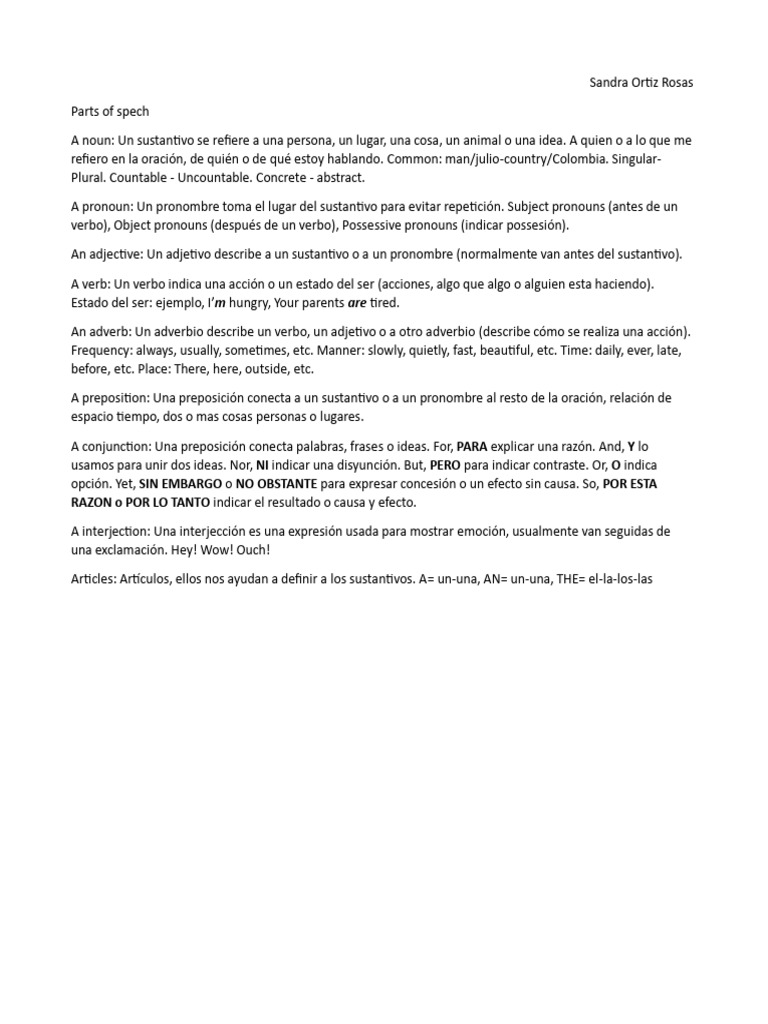 4 Parts of Spech | PDF | Adverb | Linguistics