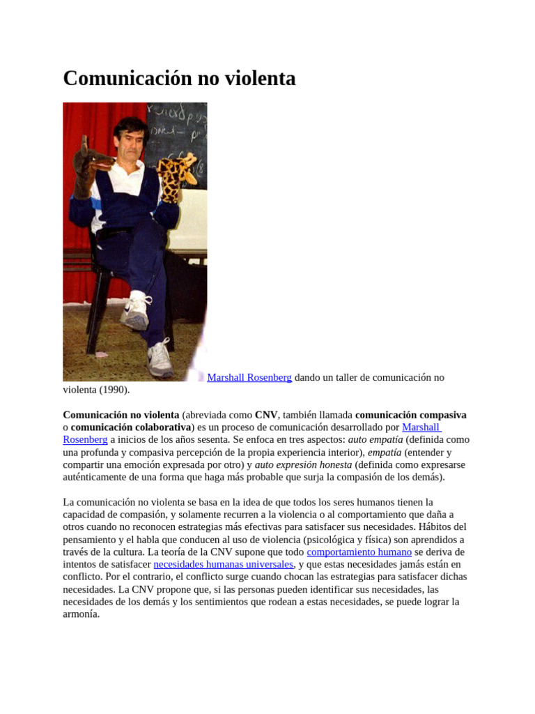Comunicación No Violenta | PDF