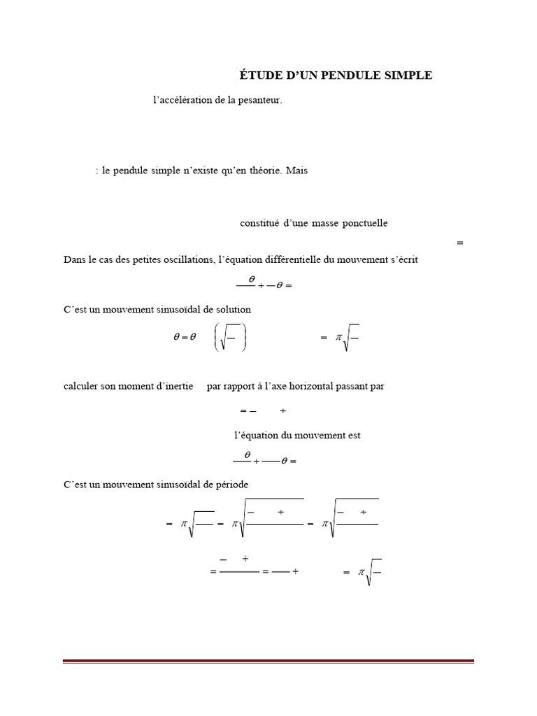 7-Pendule Simple | PDF