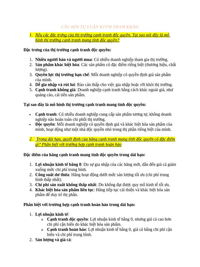 CÂU HỎI TỰ LUẬN KTVM THAM KHẢO | PDF