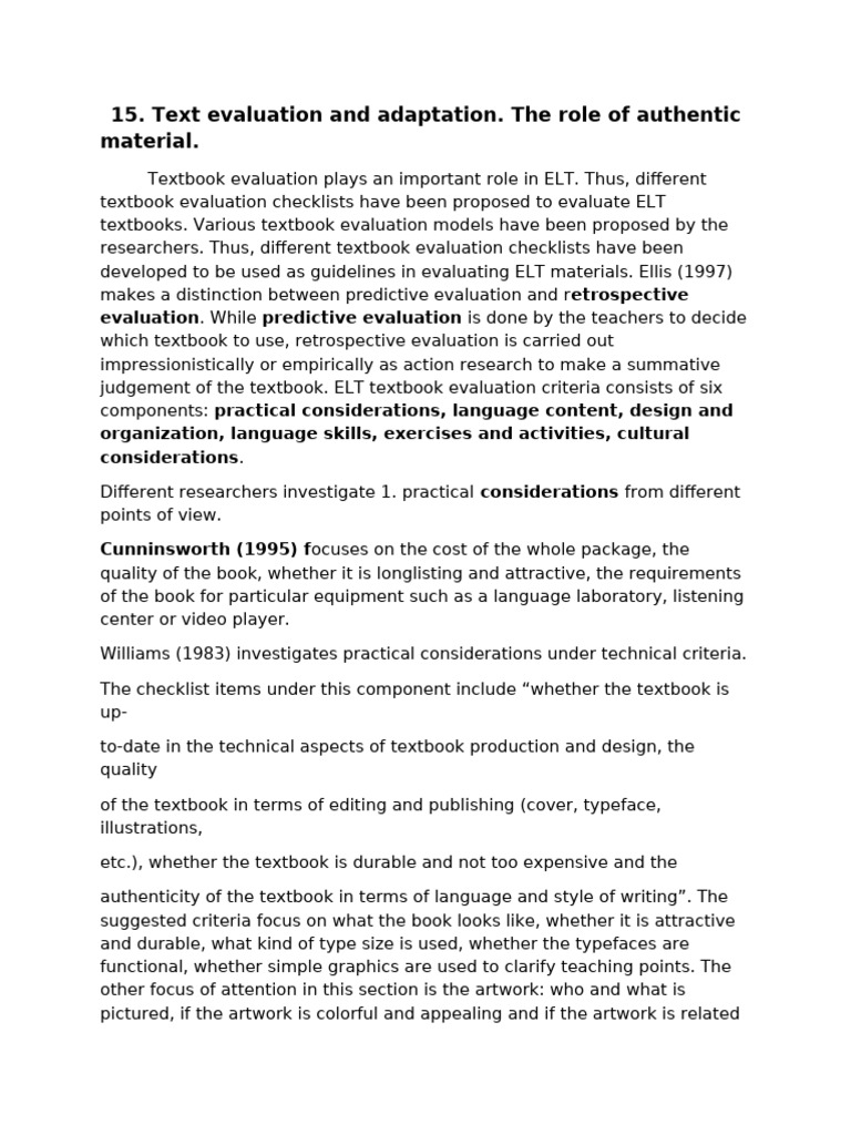 15.textbook Evaluation Plays An Important Role in ELT | PDF