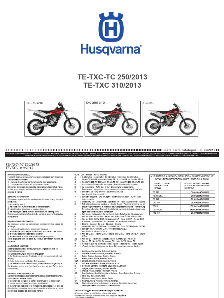 2013 TC-TE-TXC 250-310 Parts | PDF