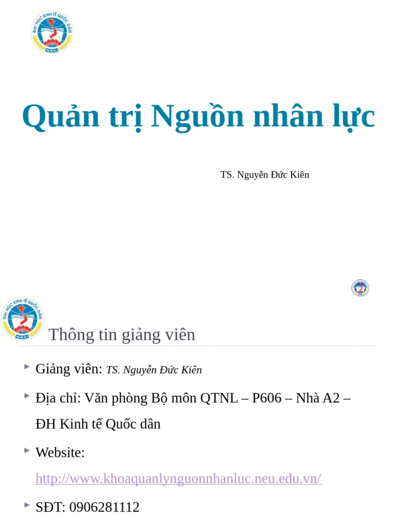 Chuyen de 1 QTNNL Trong Moi Truong Thay Doi (Master) Ver3 | PDF