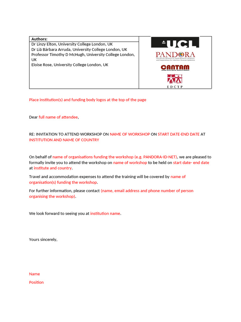 Template - Workshop Invitation Letter | PDF